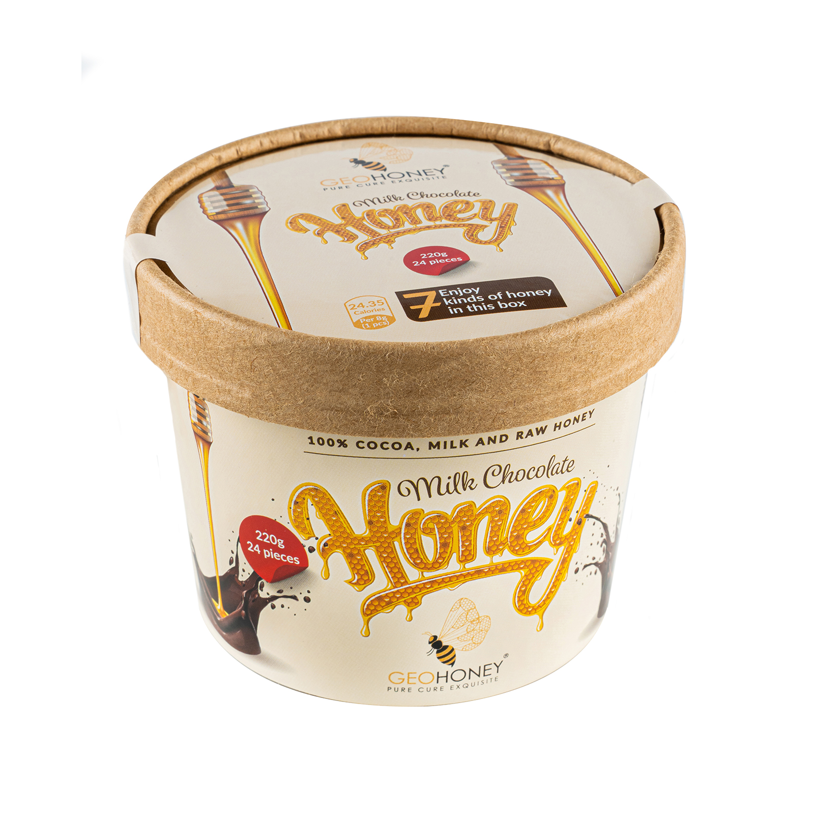 Assorted Milk Honey Chocolate – 220gm (24 Pcs) | Geohoney