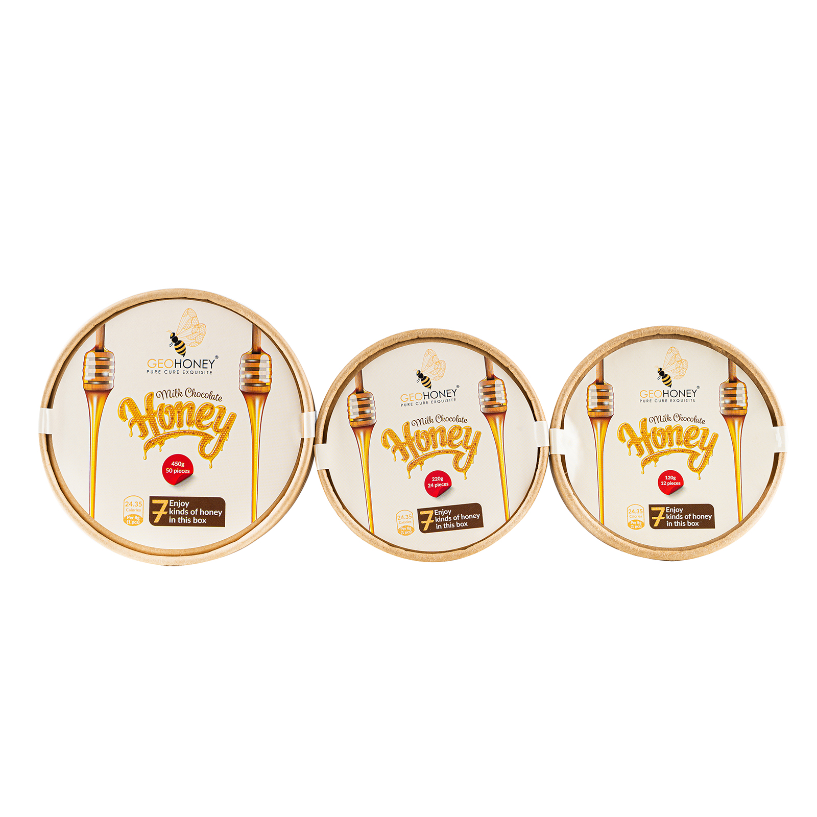 450gm Milk Honey Chocolate (50 Pcs) | Honey Sweetened Chocolate | Geohoney